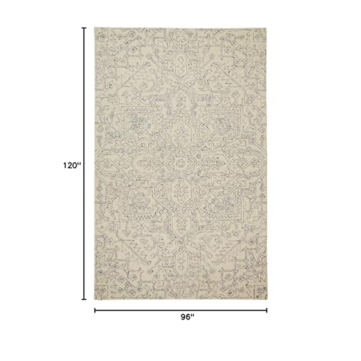 Feizy Rugs - Belfort Collection, Transitional Floral Area Rug - Gray/Ivory 8' x 10'