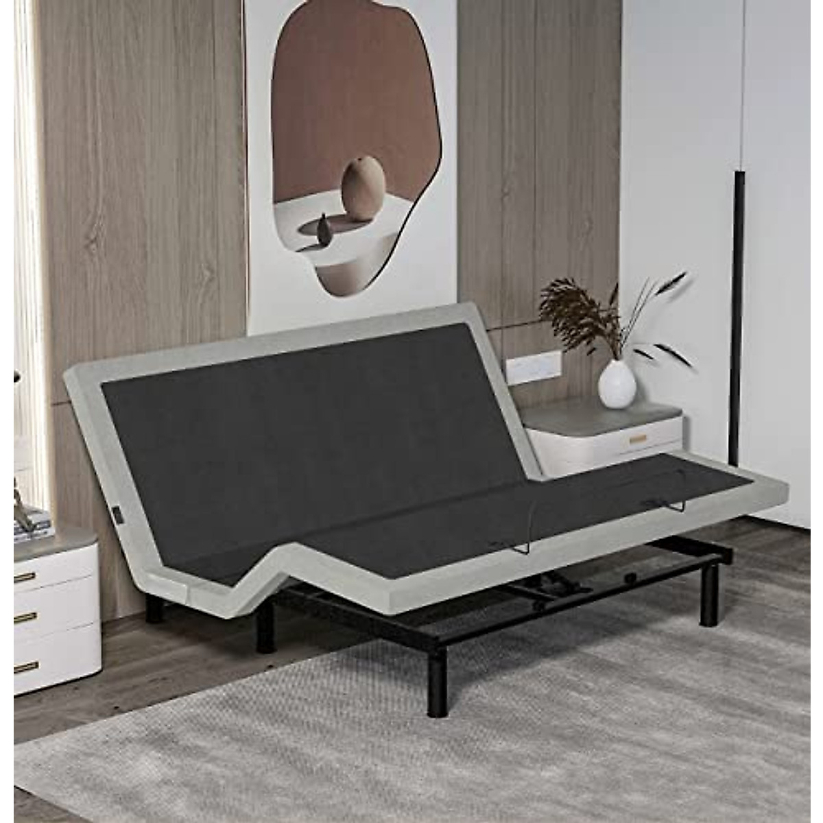 Irvine Home Collection Premium Queen Adjustable Bed Base with 12 Inch Gel Memory Foam Mattress