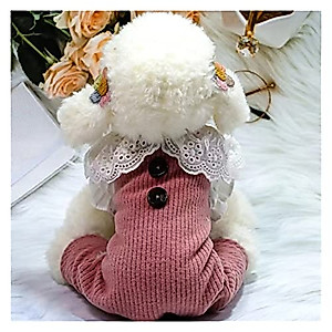 PROEES Small Dog Jumpsuit Pets Clothes Suits Puppy Dog Overalls Clothing (Color : Khaki, Size : Medium)