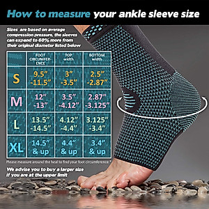 HaveDream Ankle Brace Compression Support Sleeve (2Pairs) for Injury Recovery, Joint Pain and More. Plantar Fasciitis Foot Socks with Arch Support, Eases Swelling, Heel Spurs, Achilles Tendon (S)