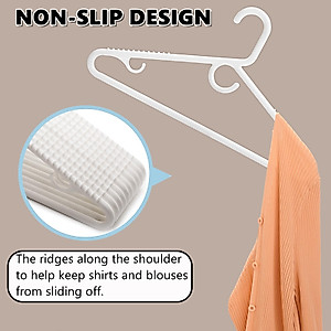 Amber Home 36 Pack Super Heavy Duty Plastic Hangers, White Plastic Hangers Non-Slip for Coat Jacket and Shirt, Non-Slip Pants Bar, Thick Strong Plastic Clothes Hangers with Hook for Scarves and Belts