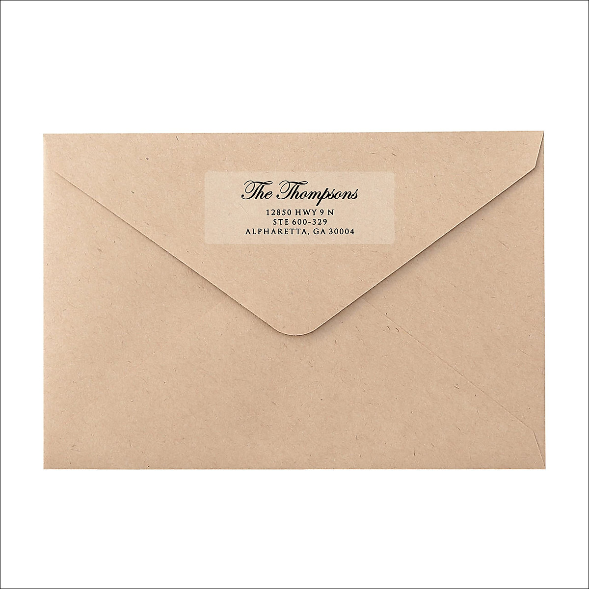 PrettySweetParty Clear Address Labels - Frosted Clear Transparent Custom Printed Personalized Return Address Labels for Envelopes (Edwardian Script)