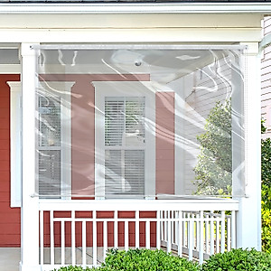 BannerBuzz Roller Shades- Clear, 0.5mm Thick Material with 48 PHR, Ultra-Clear PVC View, Easy to Maintain (60" W x 72" H)