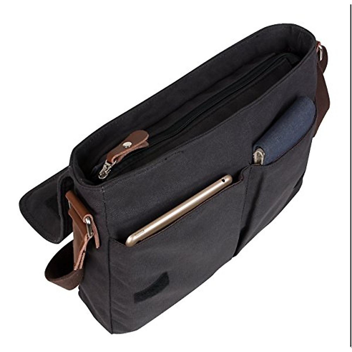 Vintage Men's Canvas Messenger Bag Laptop Shoulder Satchel Crossbody (M36_Grey)