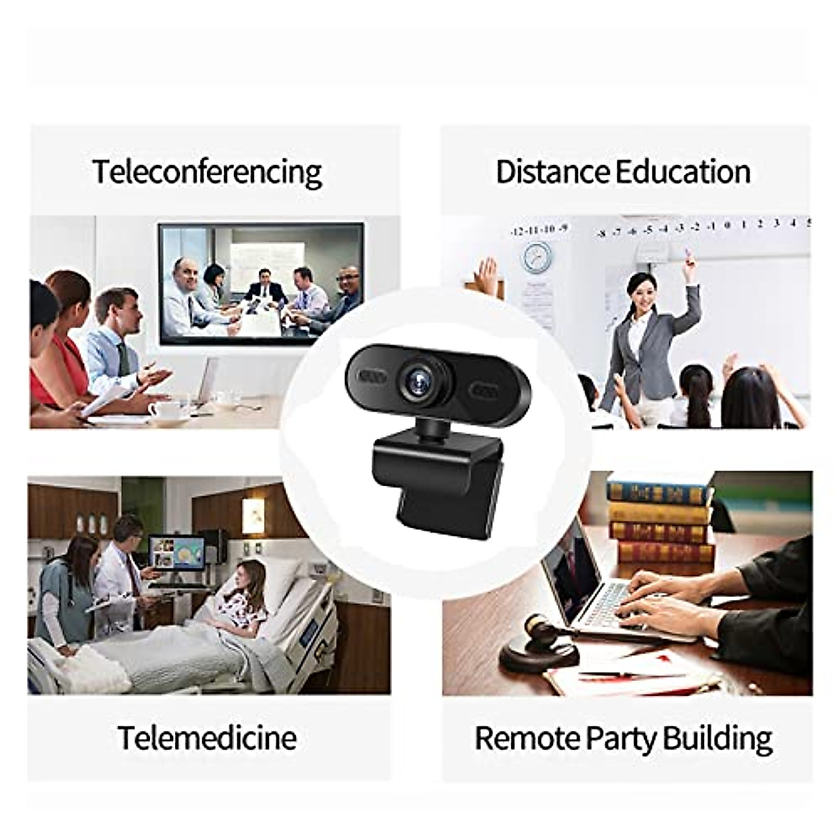 ZAUNCO Webcam 1080P Webcam, HD Webcam with Microphone USB Camera Autofocus Plug and Play Suitable for Video Conferencing Gaming Webcam