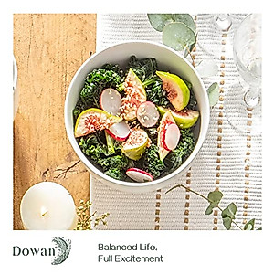 DOWAN Classic Ceramic Soup Bowls, 32 Ounces White Cereal Bowl and Bowls Set for Noodle Cereal Soup Rice Pasta Oatmeal,Porcelain Salad Bowls Set of 4 for Kitchen, Dishwasher & Microwave Safe