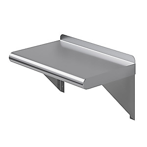 AmGood 10 in. x 16 in. Stainless Steel Wall Shelf | NSF Certified | Appliance & Equipment Metal Shelving | Kitchen, Restaurant, Garage, Laundry, Utility Room