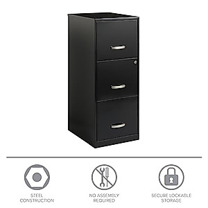 Lorell LLR18573 SOHO 18 3-Drawer Vertical File