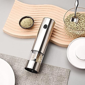 Electric Salt and Pepper Shakers 2 Set,Battery Operated Salt and Pepper Grinder Set Battery Powered with LED Light, Electric Pepper and Salt Grinder Mill & Reffiable Adjustable Coarseness