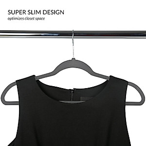 Simplify Slim Velvet Clothes Hangers | 25 Pack | Non-Slip | Shirts | Suit | Pants | Dresses | Garments | Closet Storage & Organization | Durable | Grey