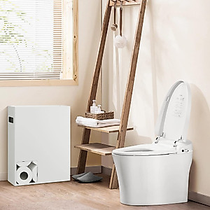 Toilet Paper Storage Organizer, Toilet Paper Holder Dispenser, 12 Rolls Compatible, White