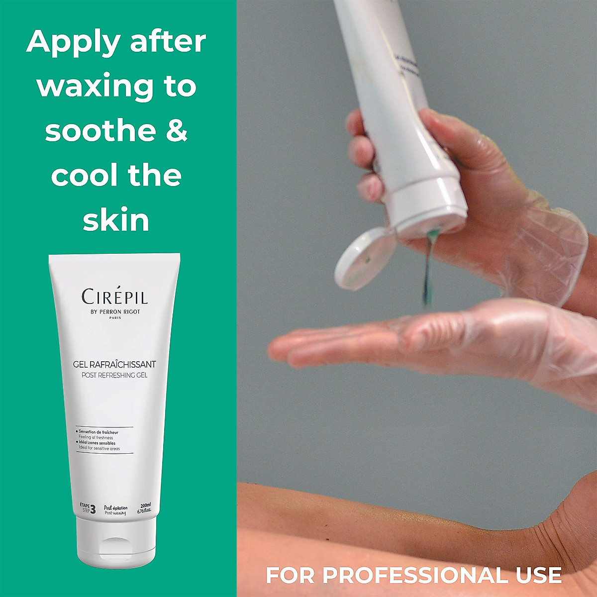 Cirepil - Post Refreshing Gel - 200ml / 6.76 fl oz - Soothes and Cools the Skin After Waxing - Post-Waxing Treatment