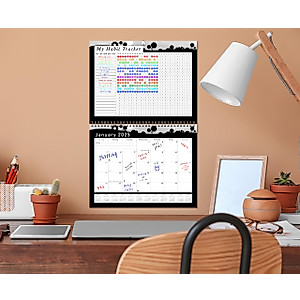 2025 Monthly Desktop/Wall Calendar/Planner - Habit Tracker - Daily, Weekly & Monthly Goal Motivational Habit Tracking Journal Inspirational - (Edition #015)
