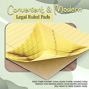 Jr. Legal pad, Small Note Pads Legal Ruled Writing Pad. Perforated Edge. 5" X 8" Canary Yellow, Universal, 50 sheets per Pad (Pack of 6)