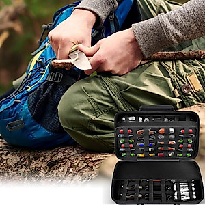 Knife Display Case for 66+ Pocket Knives. Folding Knife Holder, Butterfly Knives Storage Organizer, Knives Roll Collection Pouch Carrier Bag for Survival Tactical Outdoor for EDC Mini Knife (Box Only)