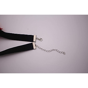 Elegant Retro Rose Flower Collarbone Chain Clavicle Necklace Gothic Lolita Black Lace Collar Choker Ornament Wedding Halloween Accessories (Black)