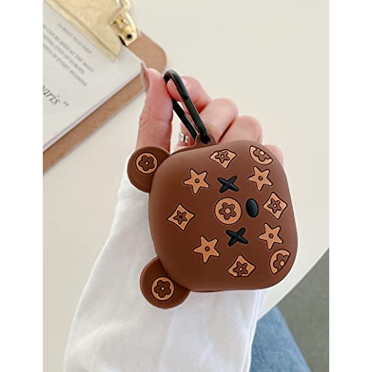 Cute Case for Beats Fit Pro Case Cover 3D Kawaii Funny Food Design Silicone Shell Anti-Fall Cover for Beats Fit Pro Charging Case for Girls Women Boy Men (Beats Fit Pro, Cute Bear)