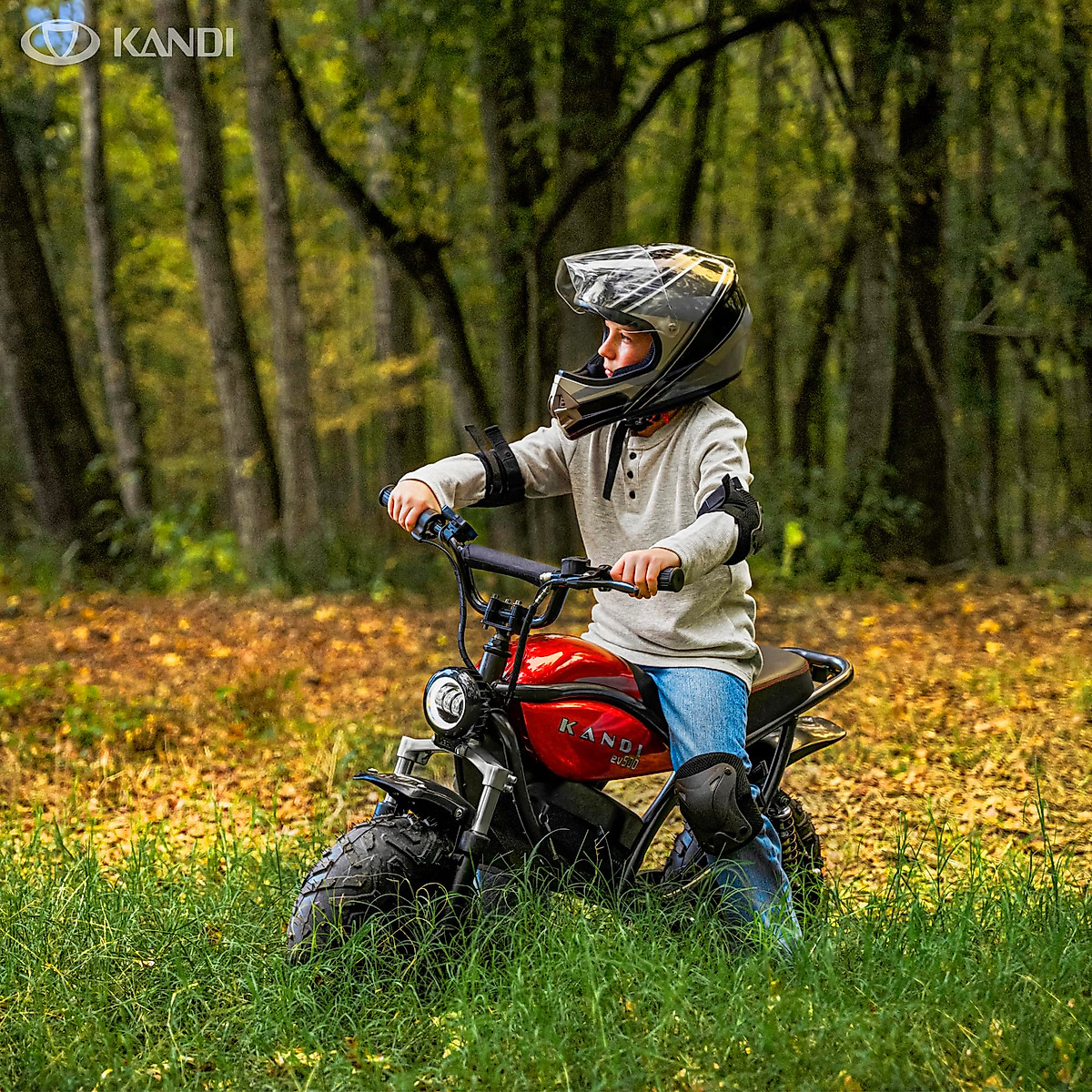 Kandi America Trail King E500 Electric Motorcycle, Top Speed 15 MPH, 48V Motor, Dual Suspension, 6 Hour Charge, Ages 12+