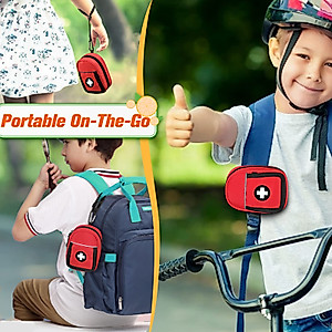 SITHON Insulated Medicine Carrying Case Bag - Small Travel Medication Organizer Emergency Medical Pouch Holds Auvi Q, Nasal Spray, Allergy Meds, Asthma Inhaler Case, Red