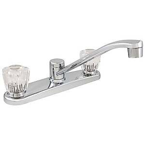 LDR 013 3101CP Kitchen Faucet, Dual Acrylic Handle Without Spray, Chrome