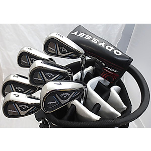 Mens Callaway Complete Golf Set RH - Driver, 3 Wood, Hybrid, Irons, Odyssey Putter Clubs Stand Bag Regular Flex