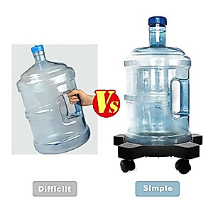 CNQLIS 5 Gallon Heavy Duty Drum Dolly with 5 Swivel Wheel Casters 77 Pound Capacity Drum CartAnti-Tipping for Flower Pots and Buckets Use 11" Diameter（Black）