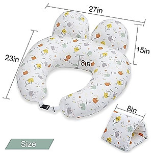 AMCATON Breastfeeding Pillow for Mom, Nursing Pillow for Breastfeeding, Breastfeeding Pillow with Adjustable Strap, Fence Protection (Rabbit)