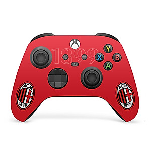 Head Case Designs Officially Licensed AC Milan 1899 Black Logo Art Matte Vinyl Sticker Gaming Skin Decal Cover Compatible with Xbox Series X Console and Controller Bundle