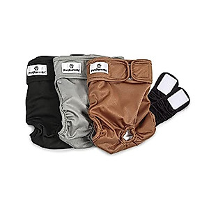 Pet Parents Premium Washable Dog Diapers & Extendrs, (3pack) of Female Dog Diapers & Male Dog Diapers, Color: Natural, Size: Large Dog Diapers