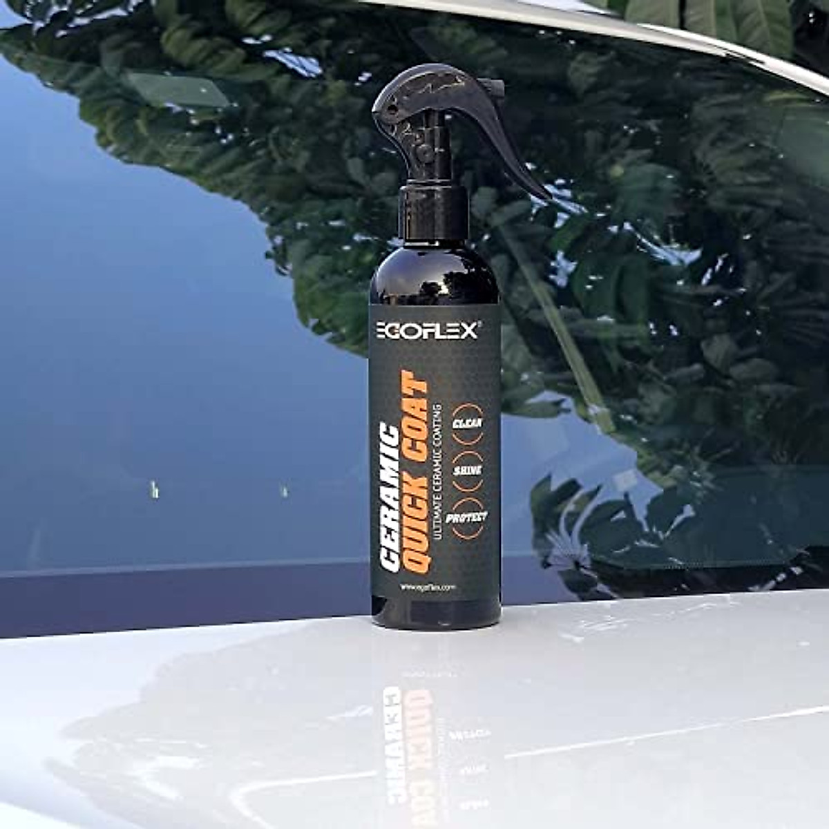 EGOFLEX Ceramic Coating for Cars Paint Sealant Detailing Spray - Automotive Wax & Polish Waterless Wash Hydrophobic SiO2 Top Clear Coat Crystal Shine for Car, SUV, Motorcycle, RV, Boat, Yacht 8 Fl Oz