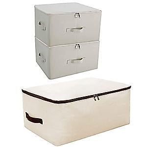 iwill CREATE PRO Same Color Rigid Storage Boxes & Soft Storage Bag, Good for Clothes, Toys, Duvets, Jeans Bedding Organizer, Beige