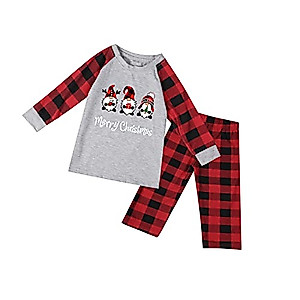 Christmas Matching Pajamas Set for Family Christmas Pjs for Family Matching Sets Family Christmas Pajamas Xmas Jammies Sleepwear(H-Grey,6 Months)