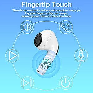 ZZ Wireless Earbuds, Noise Cancelling Bluetooth Headphones, 35H Playtime, Waterproof, in Ear Built in Mic Headset with Type-C Charging Case, Stereo Headphones for Sport, Home, Office