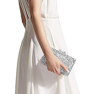 MOSSMON Luxury Crystal Clutch Women Rhinestone Evening Bag for Party and Wedding