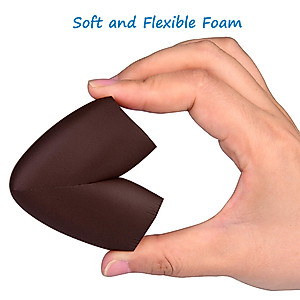 Furniture Edge and Corner Guards | 16.2ft +20.4ft Protective Foam Cushion |36ft Bumper 12 Adhesive Childsafe Corners | Baby Child Proofing Set NonToxic and Safe for Table, Fireplace, Countertop Brown