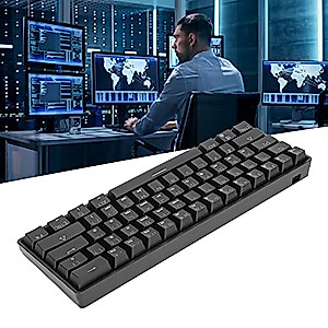 Goshyda Gaming Keyboard,Portable Keypads Wireless Wired Dual Connection Mode Keyboard with Smart Power Saving & Two Color Injection Molding Technology,for PC