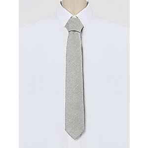 Allegra K Men's Self Tied Solid Color Formal Casual Skinny Necktie One Size Light Gray