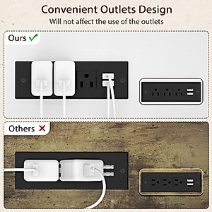 Ecoprsio Nightstand Set of 2, Nightstands with Charging Station, End Table Bedside Table with USB Port, Modern Nightstands with Drawers Storage Shelf, Wood Night Stands for Bedroom, Living Room, Grey