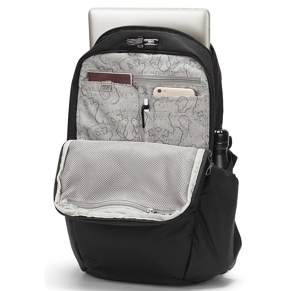 PacSafe Vibe 25 Anti Theft Travel Pack Jet Black Casual Daypack, Jet Black