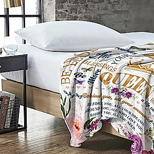 Hcoviv Happy Birthday Gifts For Women Blanket 50*60 - Birthday Queen - Best Birthday Decorations For Friends/Mom/Wife/Sister - Gifts For Women Birthday Unique, Happy Birthday Gift Ideas Throw Blankets