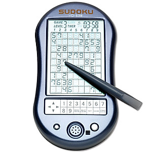 Bits and Pieces - Deluxe Sudoku Handheld Game - Electronic Pocket Size Sudoku Game, LED Screen, Great Gift - Measures 2-3/4" Wide x 4-3/4" Long x 3/4" deep