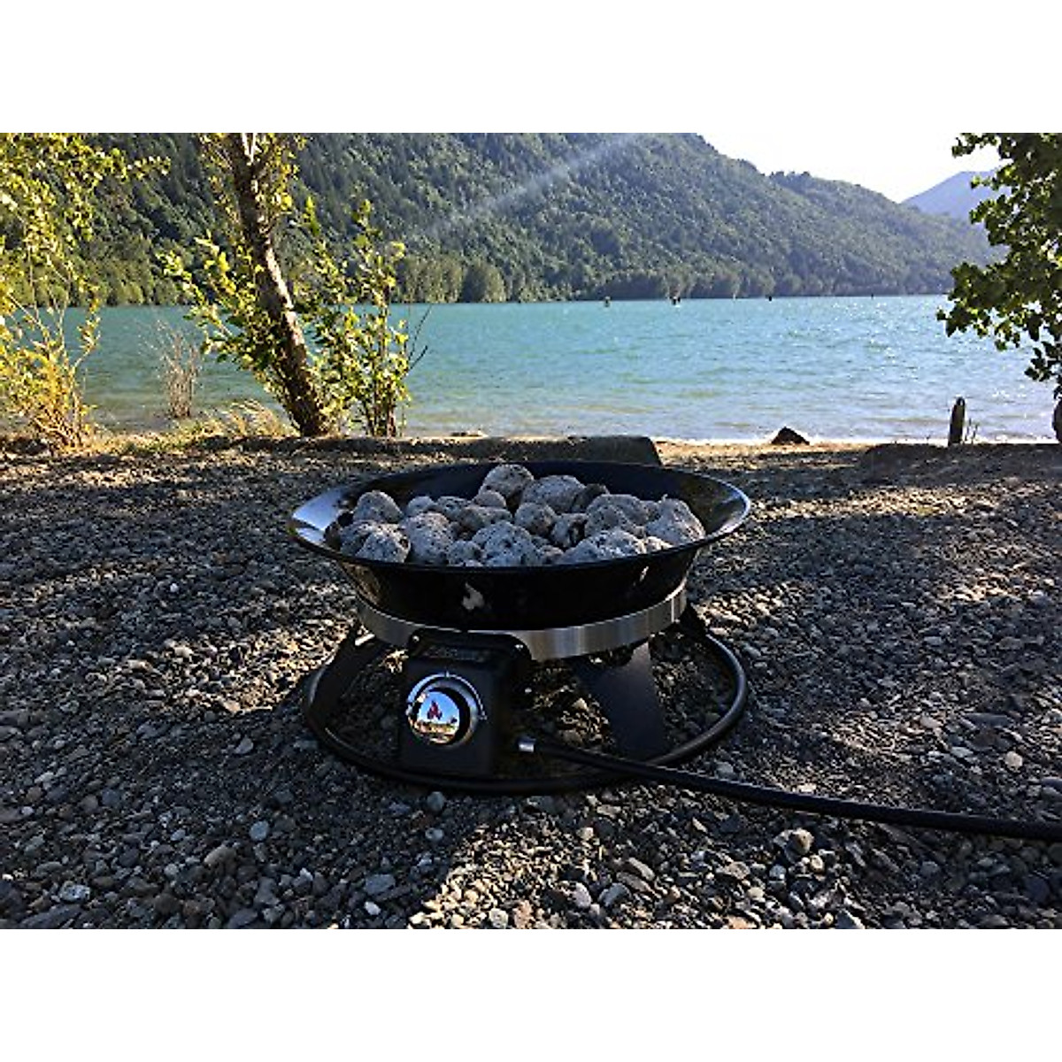 Outland Living Portable Propane Fire Pit, 21-inch, 58,000 BTU with Fire Pit Cover & Carry Kit, Smokeless Gas Firebowl | Perfect for Camping, Patio, Backyard, Tailgating, Deck, RV| Black 863 Cypress
