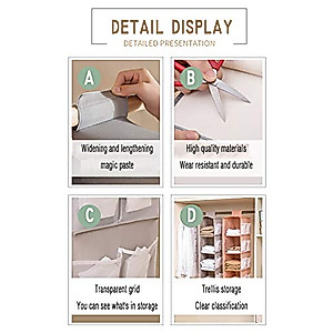 AARAINBOW 2 Packs Hanging Closet Organizer with 4 Shelf Wardrobe Clothes Organizer with 12 Side Pockets, Collapsible Hanging Storage for Sweater Pants Bra Socks (Gray Pink)