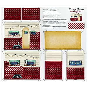 QT Fabrics Sew & Go XVI Sewing Machine Cover 36" Panel Red, Fabric by The Yard