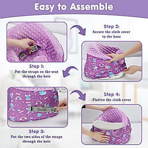 Zooawa Seat Cover Compatible with Bumbo Multi Seat, Baby Seat Cover Elephant Children Chair Protector Washable Baby Booster Seat Accessory, Girl Boy Seat Cover Compatible with Bumbo Chair, Purple