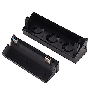 for PS4 Slim Cooling Fan and USB Hub Kit Game Console Automatic Temperature Cooling Fan USB Powered Adapter, Automatic Intelligent External Cooler for PS4 Slim Host