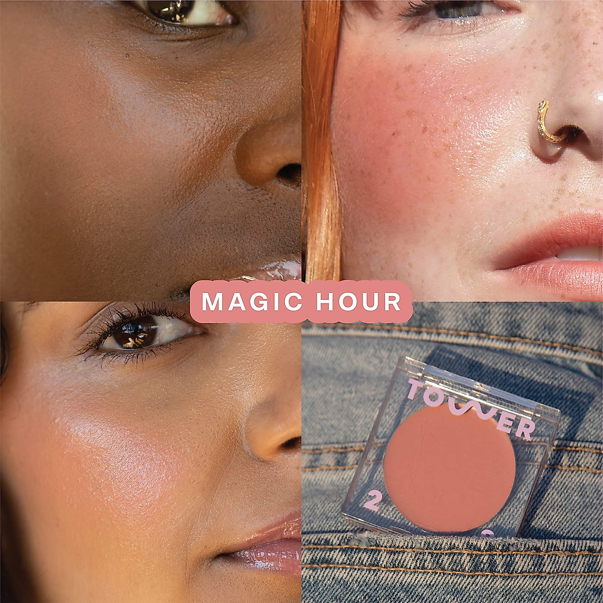 Tower 28 BeachPlease Luminous Tinted Balm, MAGIC HOUR | Multi-Purpose Cheek and Lip Cream Blush in Rosy Nude | Dewy Finish | Green Tea and Aloe Vera Extract