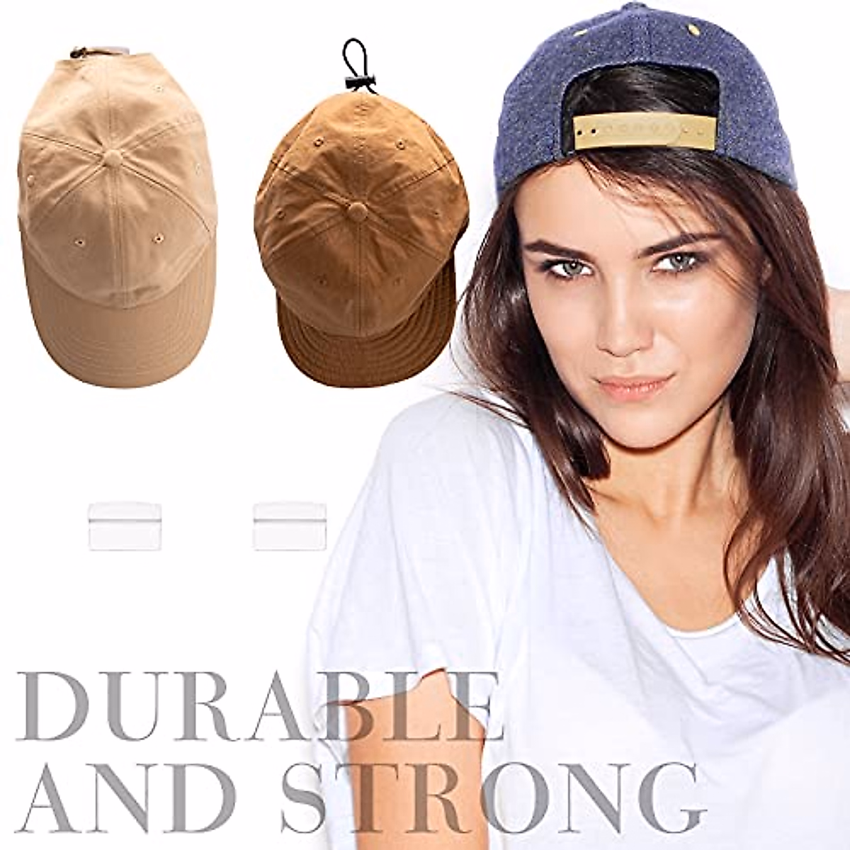 24 Pack Adhesive Hat Hooks for Wall Mounted Minimalist Hat Rack Design Hat Rack No Drilling Wall Hat Organizer Hold Hat Hangers Baseball Hat Hanging Hooks for Hats for Door, Closet, Bedroom (Clear)