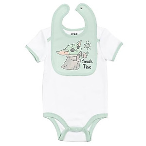 Star Wars Mandalorian Baby Yoda Newborn Baby Boys Layette Set Bodysuit Pant Bib Hat 0-3 Months