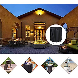 TheElves Patio Cooler Bar Table Cover Design for Keter 7.5-Gal Cool Bar Table, Outdoor Patio Round Beer Cooler Table Cover, Waterproof Barrel Cool Bar Table Cover, 21" D X 23" H, Black